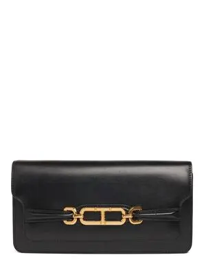 TOM FORD TOM FORD Tara Palmellato Leather Shoulder Bag - Black
