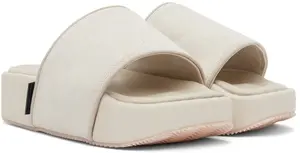 Y3 Off-white Suede Platform Slides