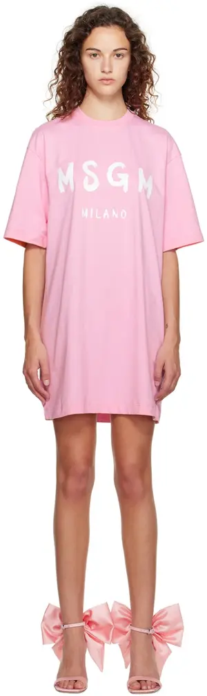 MSGM Pink Glittered Minidress