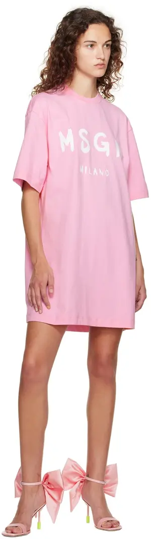 MSGM Pink Glittered Minidress