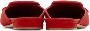 Manolo Blahnik Red Maysale Flat Slippers
