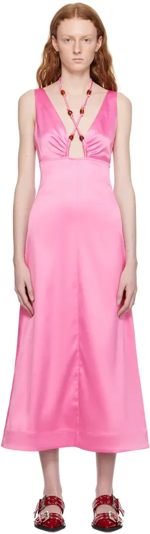 GANNI Halter Midi Dress