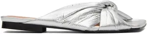 GANNI Silver Soft Knot Mules
