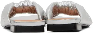 GANNI Silver Soft Knot Mules