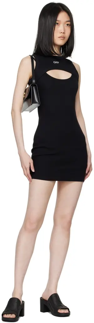 Off-White Off Stamp Ribbed Mini Dress
