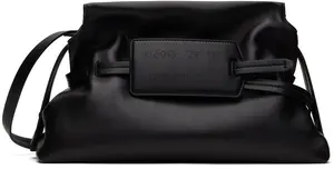 Off-White Grained Leather Zip Tie Clutch