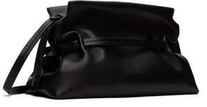 Off-White Grained Leather Zip Tie Clutch