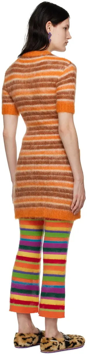 Marni Brown & Orange Striped Minidress