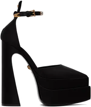 Versace Versace Black Aevitas Pointy Platform Heels 1b00v Black-versace