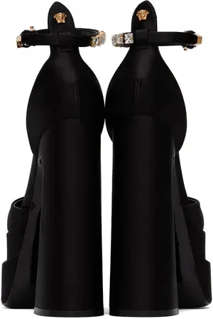 Versace Black Aevitas Pointy Platform Heels