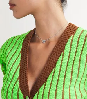 Tory Burch Miller Pavé Pendant Necklace - Silver