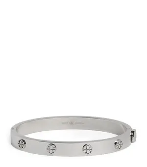 Tory Burch Tory Burch Miller Stud Hinge Bangle Silver