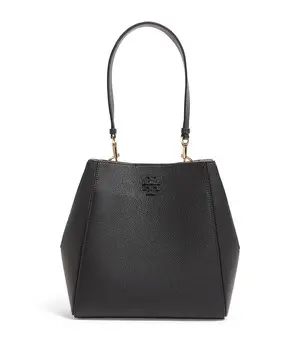 Tory Burch Small Leather Mcgraw Bucket Bag - Black
