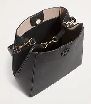 Tory Burch Small Leather Mcgraw Bucket Bag - Black