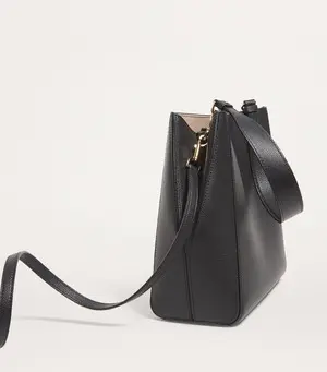 Tory Burch Small Leather Mcgraw Bucket Bag - Black