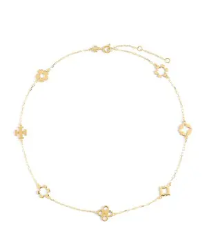 Tory Burch Kira Clover Chain Necklace - Gold