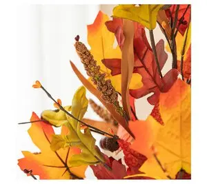 GLITZHOME 24'h Fall Maple Leaf Urn Table Tree