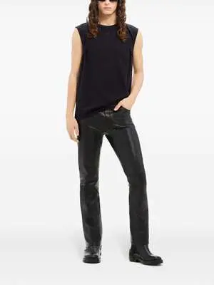 COURREGES Cotton Tank Top With Draped Detail - Black