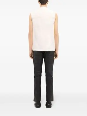 COURREGES Draped Cotton Tank Top - White