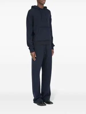 MAISON MARGIELA Knitted Hoodie With Pouch Pocket - Blue
