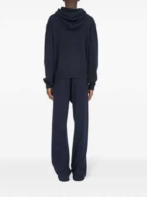 MAISON MARGIELA Knitted Hoodie With Pouch Pocket - Blue