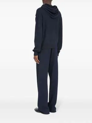 MAISON MARGIELA Knitted Hoodie With Pouch Pocket - Blue