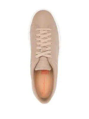 Santoni Logo-stamp Leather Sneakers