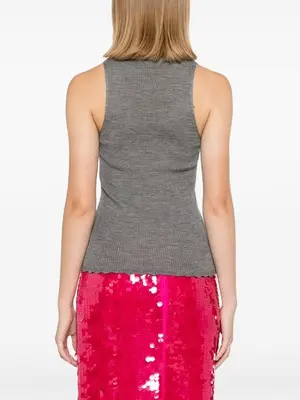 Blumarine Floral-appliqué Knitted Tank Top