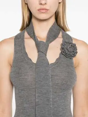 Blumarine Floral-appliqué Knitted Tank Top