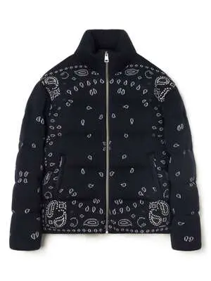 Alanui Bandana Jacquard Puffer Jacket - Blue