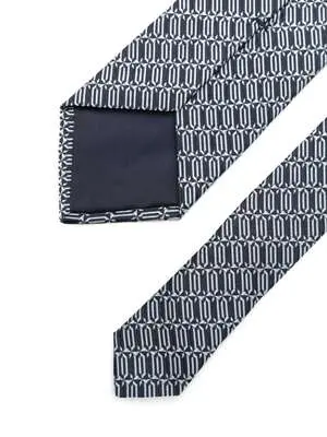 LANVIN Pattern Jacquard Silk Tie
