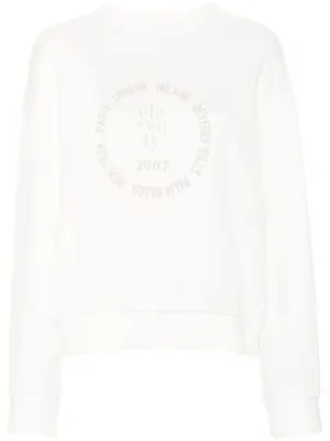 Eleventy Logo-print Cotton Sweatshirt - White
