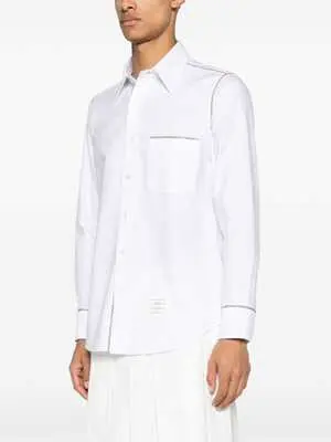 Thom Browne Rwb-trim Cotton Shirt