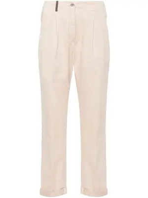 Peserico Cropped Tapered Trousers - Neutrals