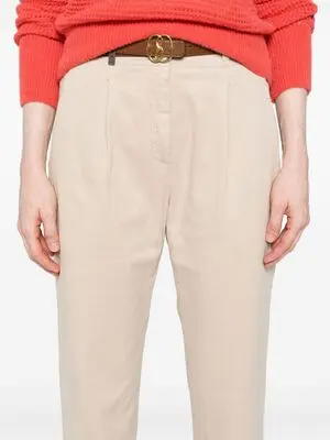 Peserico Cropped Tapered Trousers - Neutrals