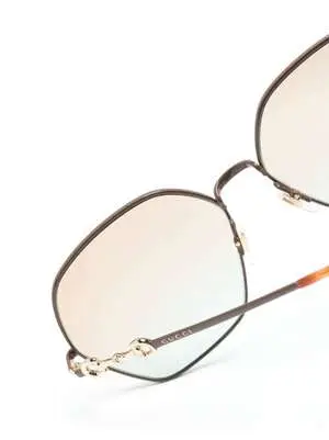Gucci Horsebit Octagon Sunglasses In Brown - 5% Off  display picture 3
