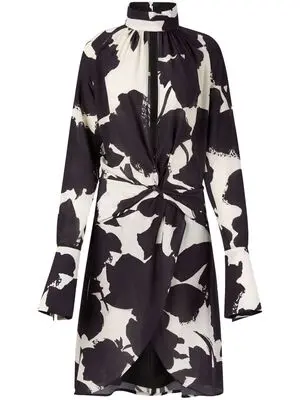 Nina Ricci Abstract-print High-neck Dress - White