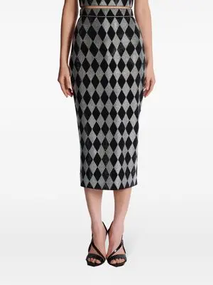 Balmain Diamond Rhinestone Midi Skirt