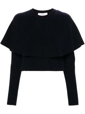 Chloé Cape-attachment Ribbed Jumper