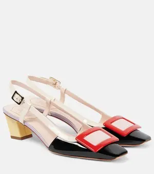 ROGER VIVIER Belle Vivier 45 Leather Slingback Pumps - Multicoloured
