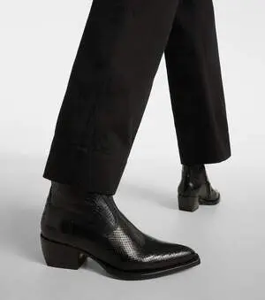 GOLDEN GOOSE Debbie Snake-effect Ankle Boots - Black