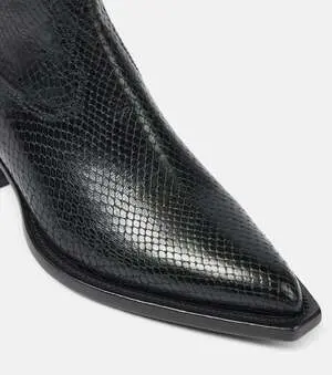 GOLDEN GOOSE Debbie Snake-effect Ankle Boots - Black