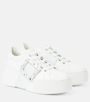 Leather Skate Sneakers For Women