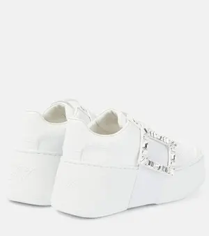 ROGER VIVIER Viv' Skate Leather Sneakers - White