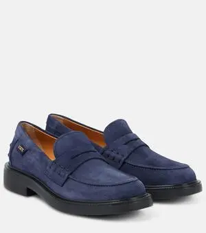 TOD'S Suede Penny Loafers - Blue