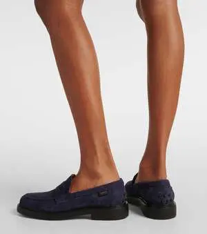 TOD'S Suede Penny Loafers - Blue