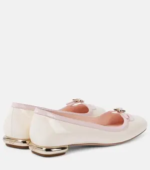 ROGER VIVIER Choc B Mini Leather Ballet Flats