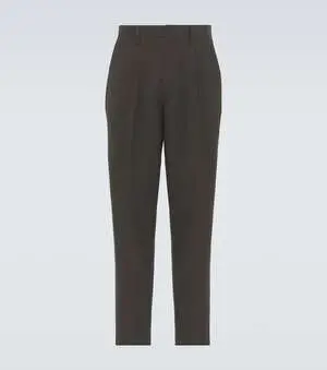 Zegna Wool Straight Leg Trousers - Brown