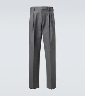 Zegna Wool Straight Trousers - Grey