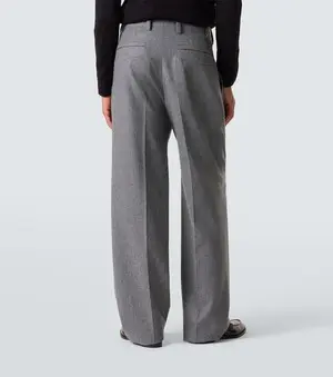 Zegna Wool Straight Trousers - Grey